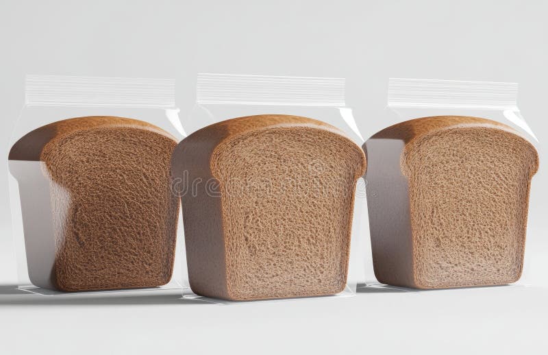 Mockup of a Transparent White Cellophane Pack with Blank Bread Inside ...