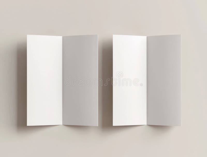 A Mockup of a Trifold Brochure Template in 3D. Blank Illustration Stock ...