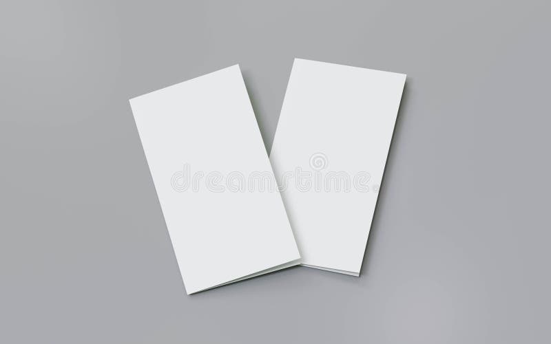 Mockup with Two Folded Blank Empty Flyers Brochure Template 3d Render ...
