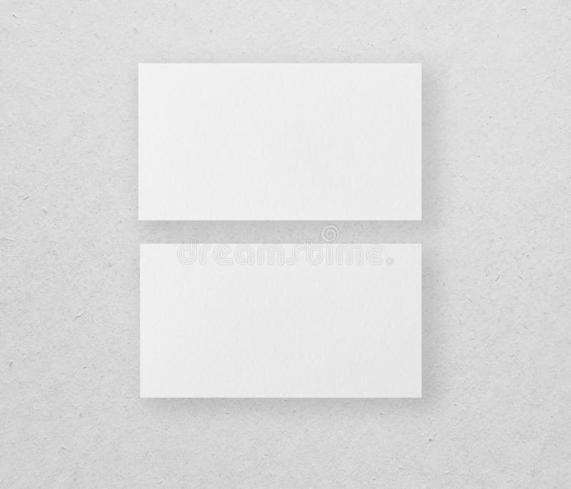 Mockup of Two Horizontal Business Cards at Blue Background. Stock Image ...