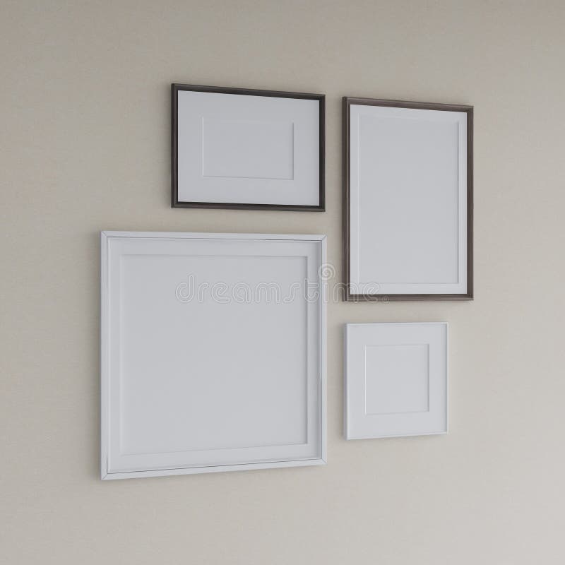 Mockup of Two Square Frames, One Vertical and One Horizontal Frame on a ...