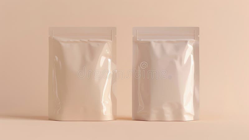 Mockup of Two Ziplock Paper Bags for Product Packaging Design Stock ...