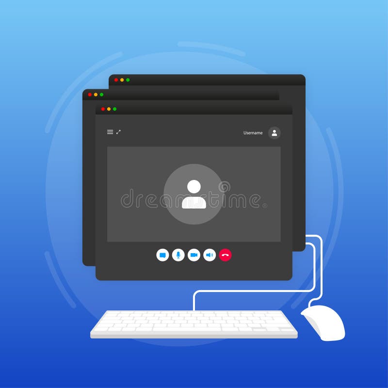 Mockup with Video Call People. Mobile Phone Mockup Vector Illustration ...