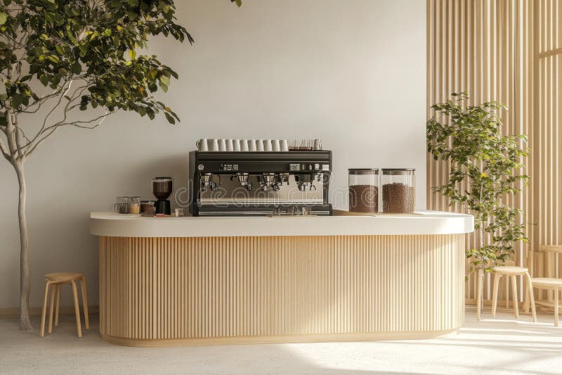 Modern Loft Bar Counter Mockup Minimalist Design Stock Photos - Free ...