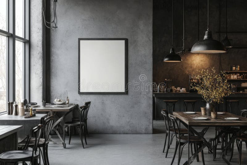 Mockup Wall of Modern Office with PC Monitors on Tables, Drawers and ...