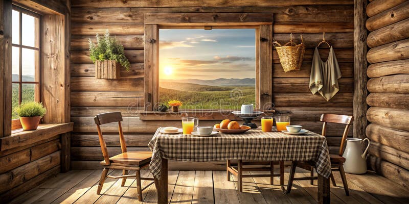 Mockup of a Western Rustic Breakfast Nook AI-Generated Content Stock ...