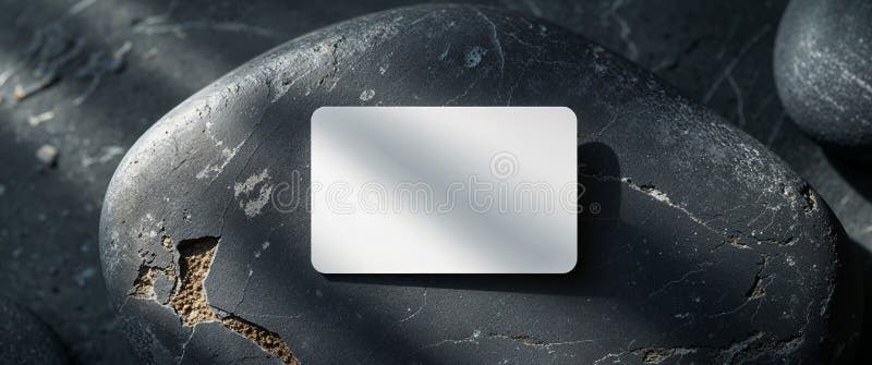 Mockup of White Card on Dark Stone Background. Stock Photo - Image of ...