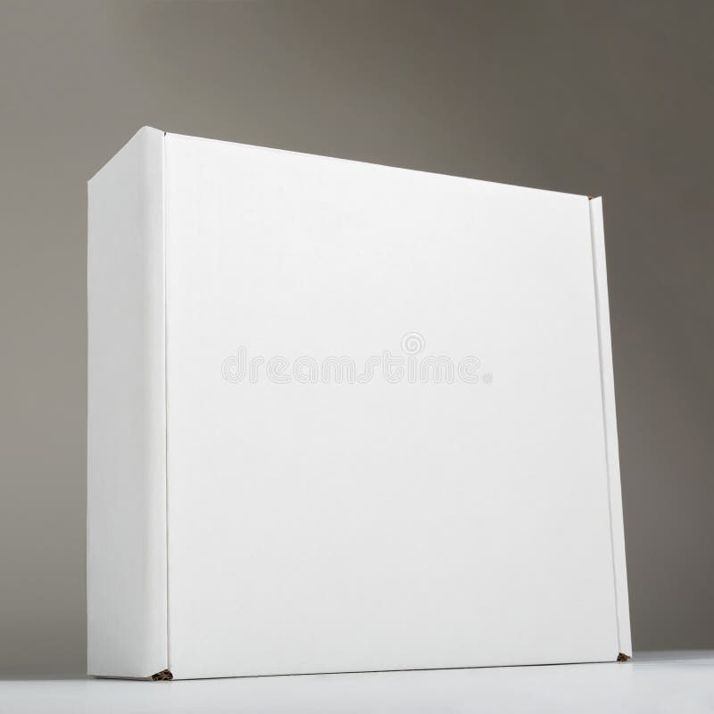Mockup White Cardboard Box for Identity Disign Stock Photo - Image of ...
