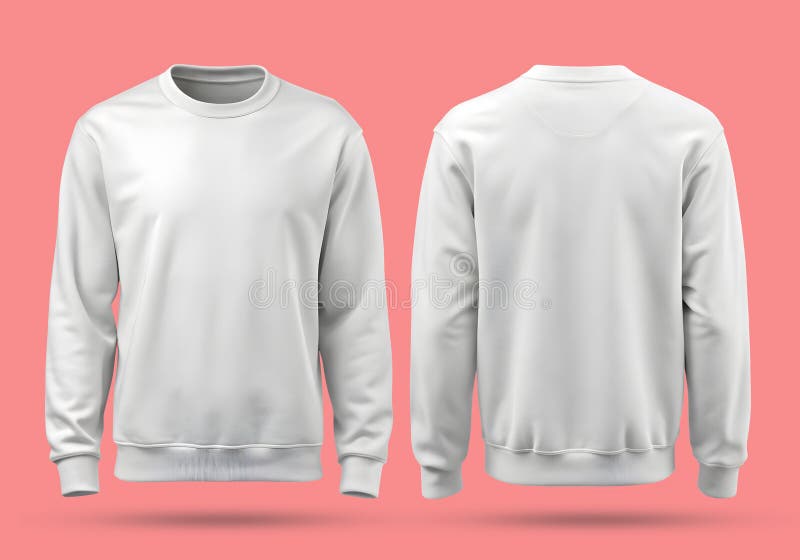 Mockup of a White Crewneck Sweatshirt , Front and Back View Stock ...