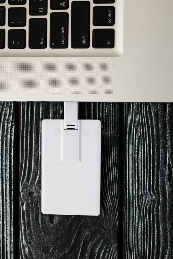 Mockup White Flash Memory Usb Card Stock Image - Image of device ...