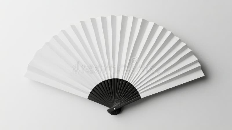 A Mockup of a White Folding Hand Fan Isolated on a White Backdrop Stock ...