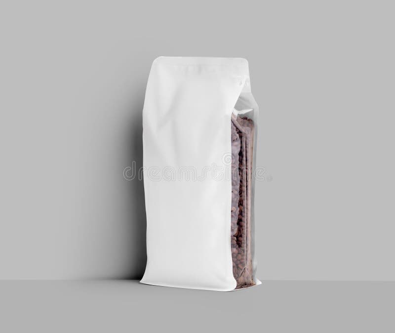 Mockup of White Gusset Packaging for Coffee Beans, Transparent Coffee ... Mockup of White Gusset Packaging for Coffee Beans, Transparent Coffee ...