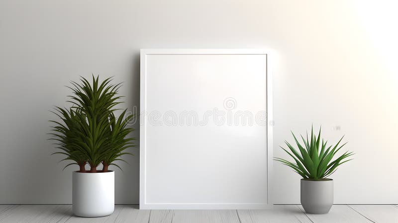 Mockup White Poster Frame Close Up on White Wall, Minimalistic, No Text ...