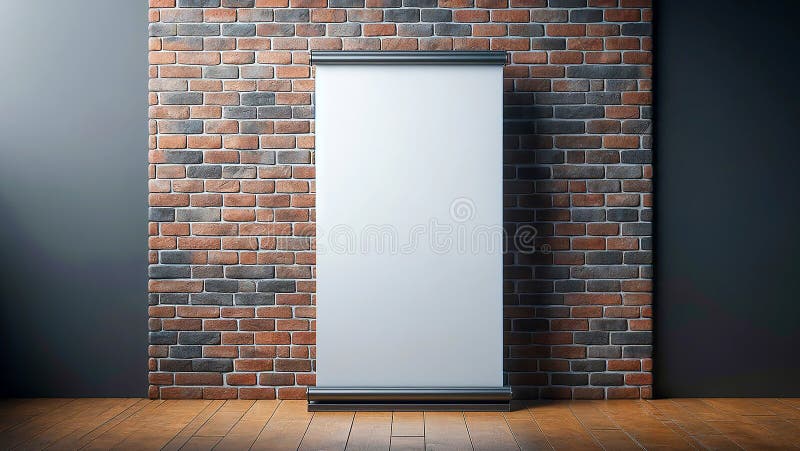 Mockup of a White Poster Near the Wall Stock Illustration ...