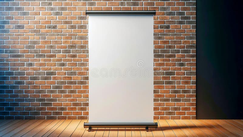 Mockup of a White Poster Near the Wall Stock Illustration ...