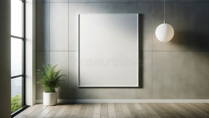 Mockup of a White Poster Near the Wall Stock Illustration ...