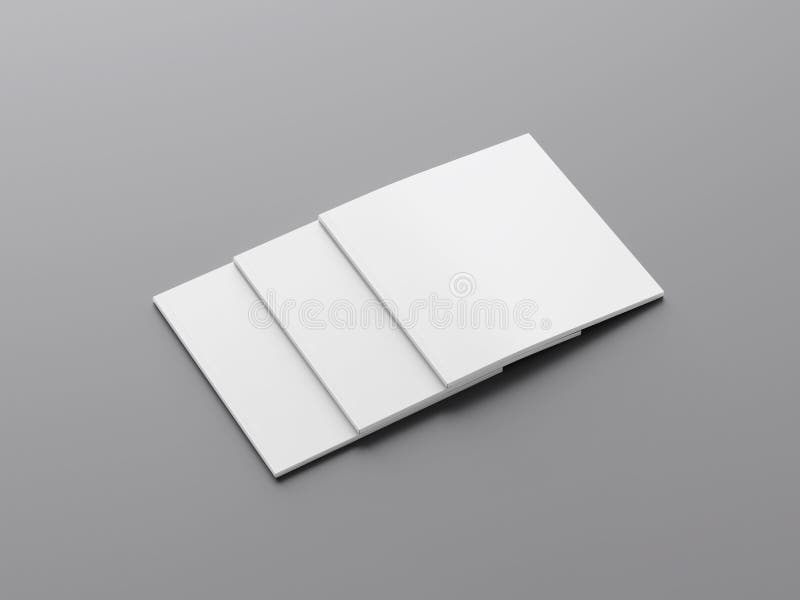 Triple Cover S Book or Magazine Mockup Design Stock Illustration ...