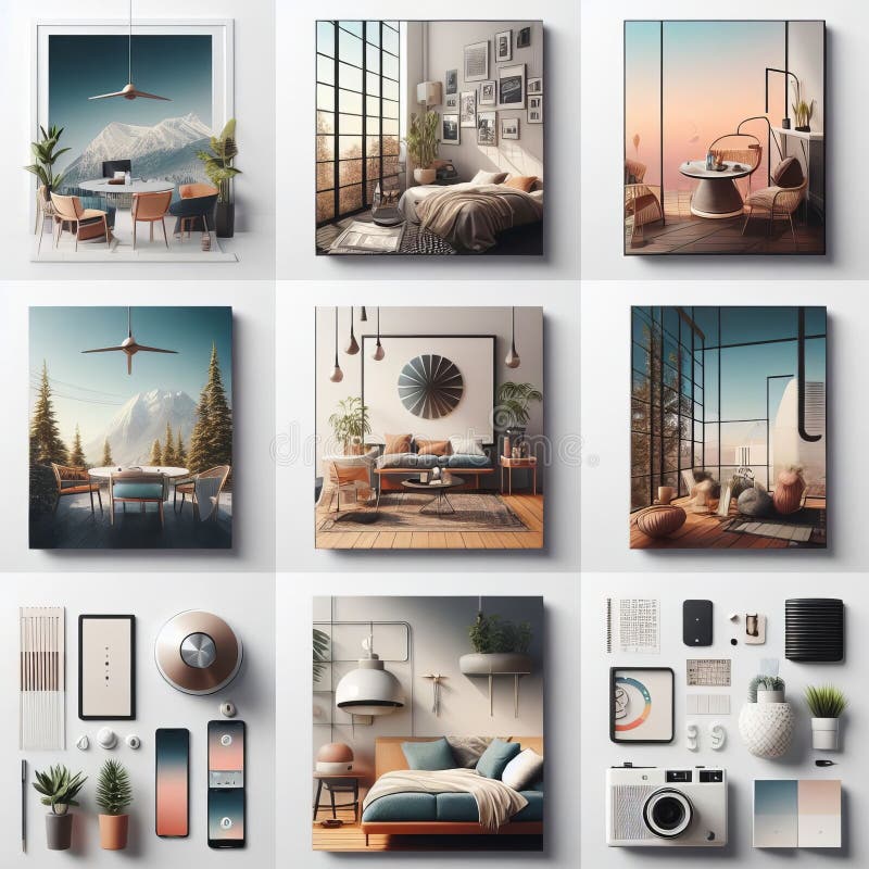 Mockups of the Product in Different Scenarios or Envir Stock Image ...