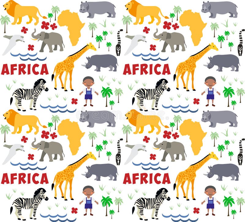 Carte Indigène De L'Afrique De Dessin Animé Illustration de Vecteur ...