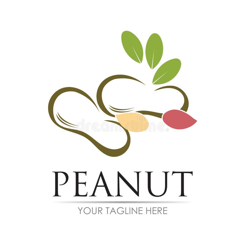 Logo De Peanut Arachide Isolée Sur Fond Blanc Illustration de Vecteur ...