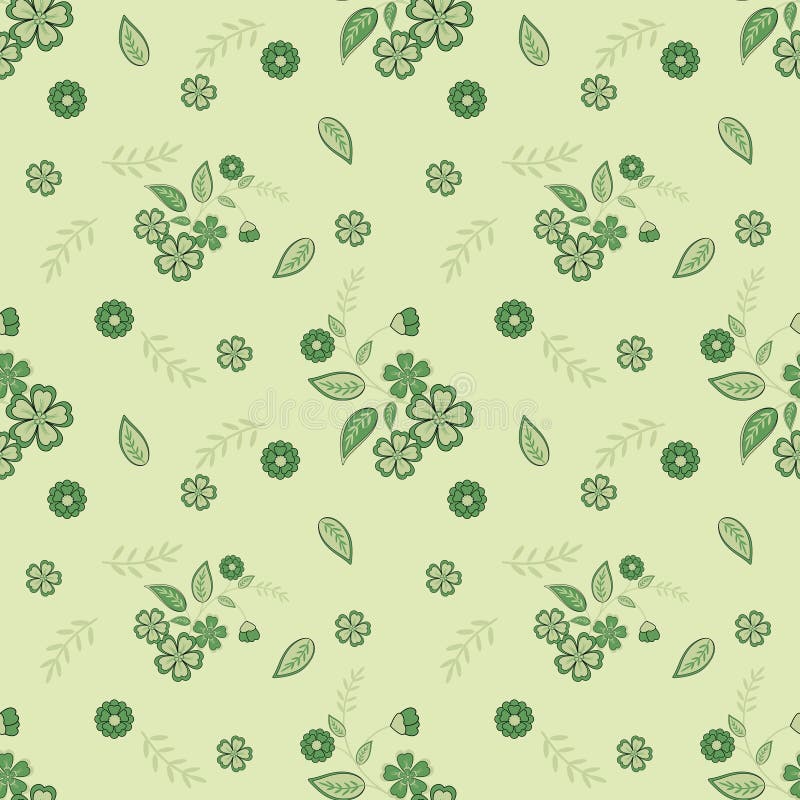 Fond Fleuri Vert Clair De Fleurs Illustration de Vecteur - Illustration ...