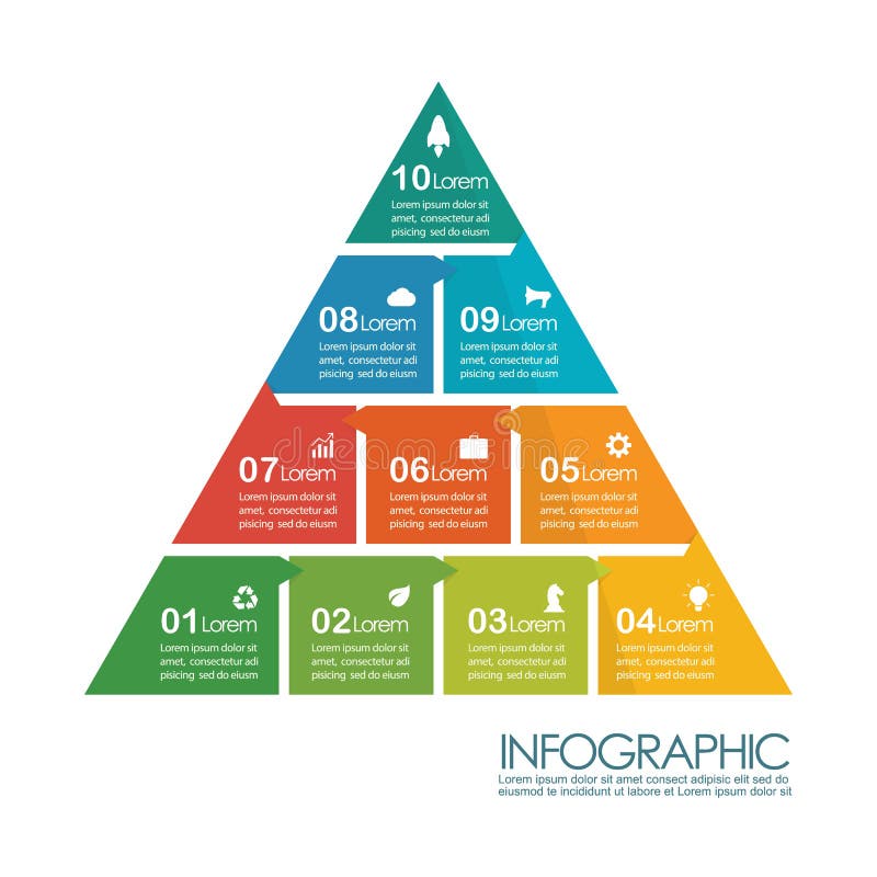 Modèle De Graphique Infographique Pyramidale Illustration de Vecteur ...