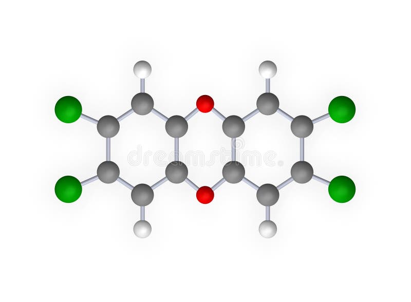 Modèle de la dioxine 3D illustration stock. Illustration du dioxine ...