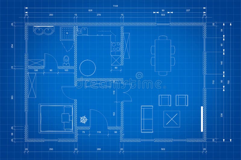Modèle De Plan D'architecte Pour La Construction De Maison Illustration ...