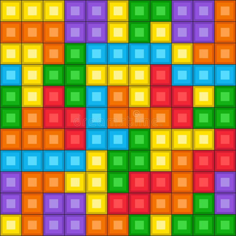 Modèle De Tetris De Jeu De Pixelated Illustration de Vecteur ...