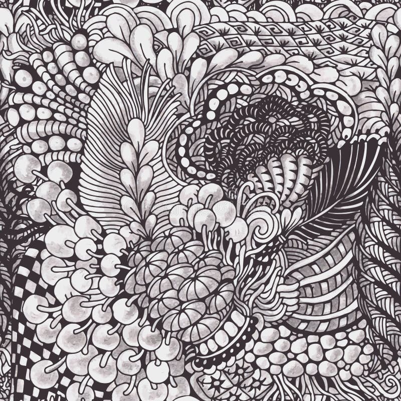 Modèle de Zentangle illustration de vecteur. Illustration du seamless ...