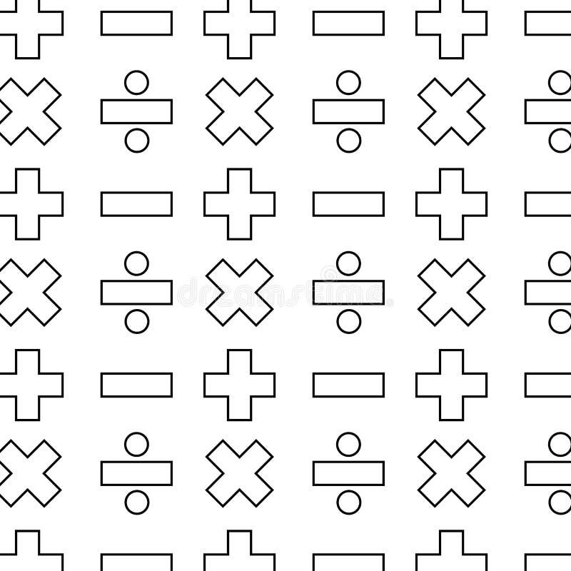 Signe Mathématique De Base, Icône Plate De Signes De Maths - Vecteur ...