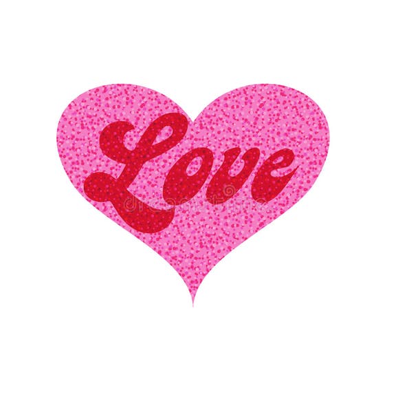 Mod Love in Pink Glitter Heart Stock Illustration - Illustration of ...