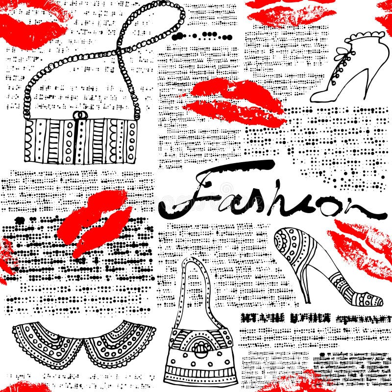Fondo De La Moda Del Periódico Ilustración del Vector - Ilustración de ...