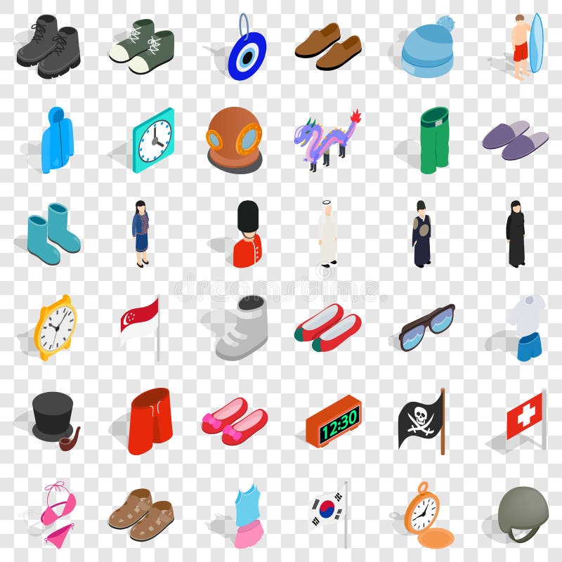 Mode Icons Set, Simple Style Stock Vector - Illustration of shoe, label ...