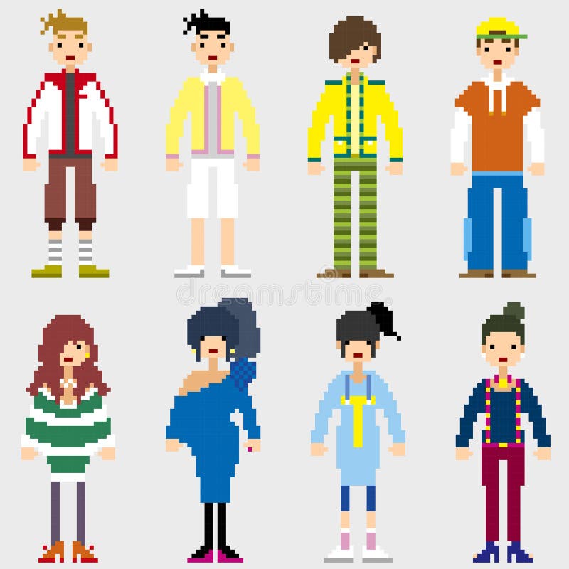 Mode-Pixel-Leute vektor abbildung. Illustration von pixel - 30999525