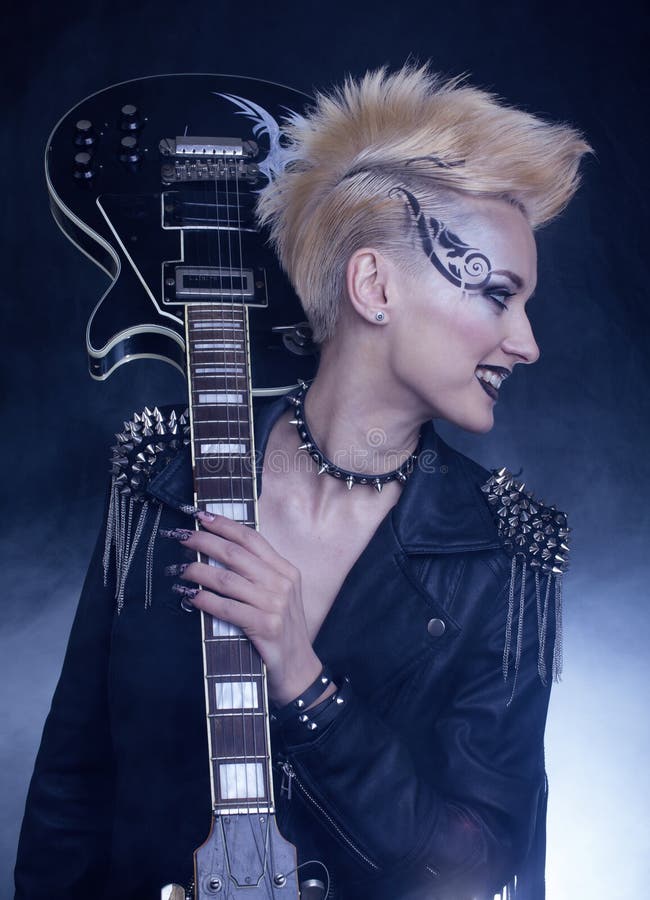 Mode-Rocker-Art-Modell Girl Portrait Stockfoto - Bild von kultur ...
