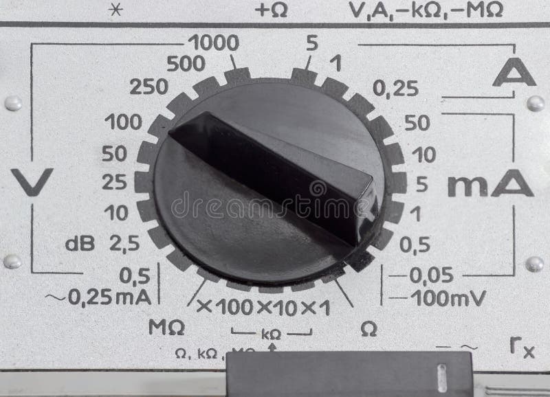 Mode Switch of the Old Analog Multimeter Closeup Stock Photo - Image of ...