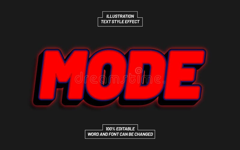 Mode Red Text Style Effect stock vector. Illustration of banner - 207852830