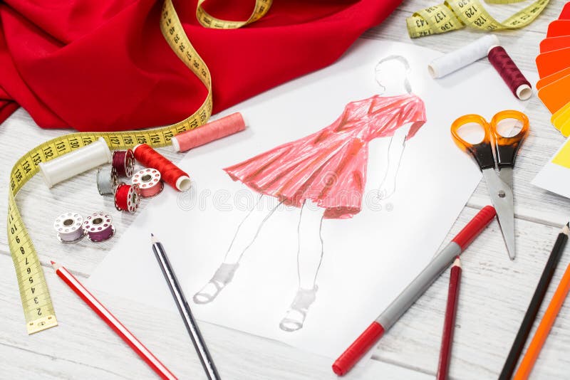 Modedesigner stockbild. Bild von fertigkeit, gewebe, farbe - 57323839