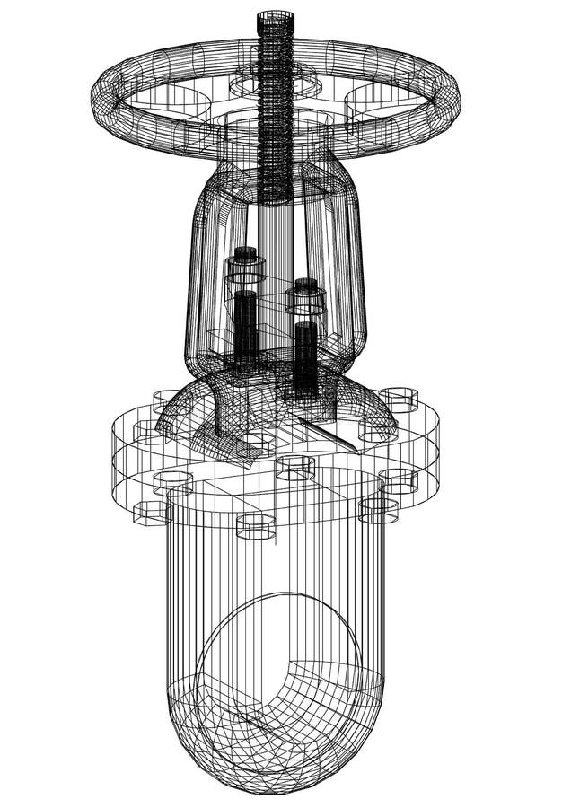 Valve Architect blueprint stock illustration. Illustration of outline ...