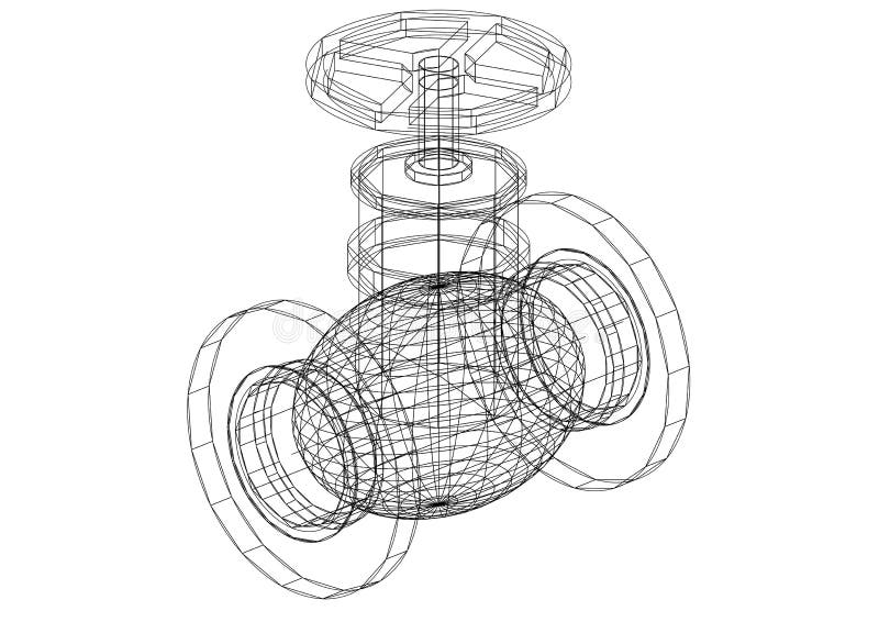 Valve Architect blueprint stock illustration. Illustration of design ...
