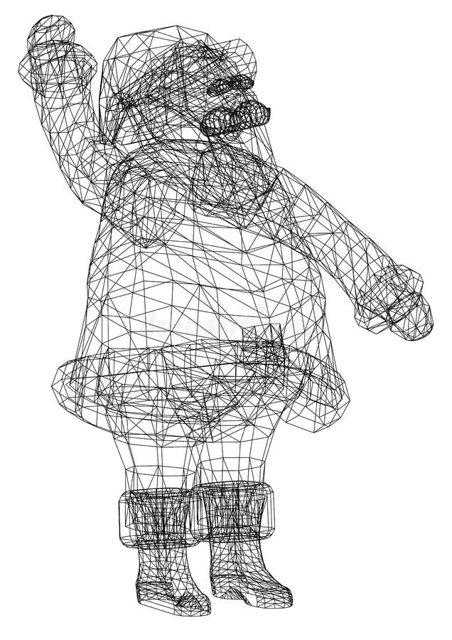 Santa Claus Blueprint - Isolated Stock Illustration - Illustration of ...