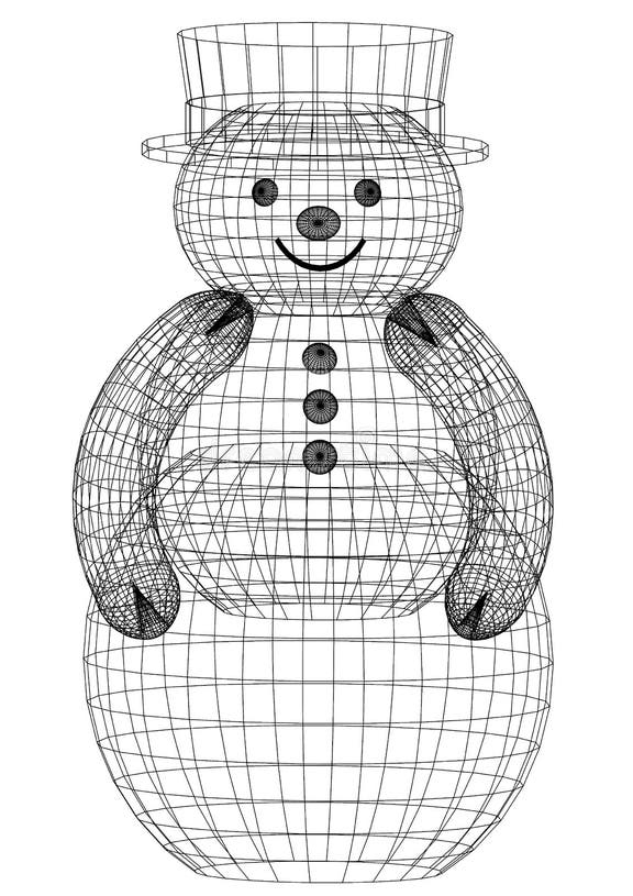 Snowman Blueprint Background Stock Illustration - Illustration of ...