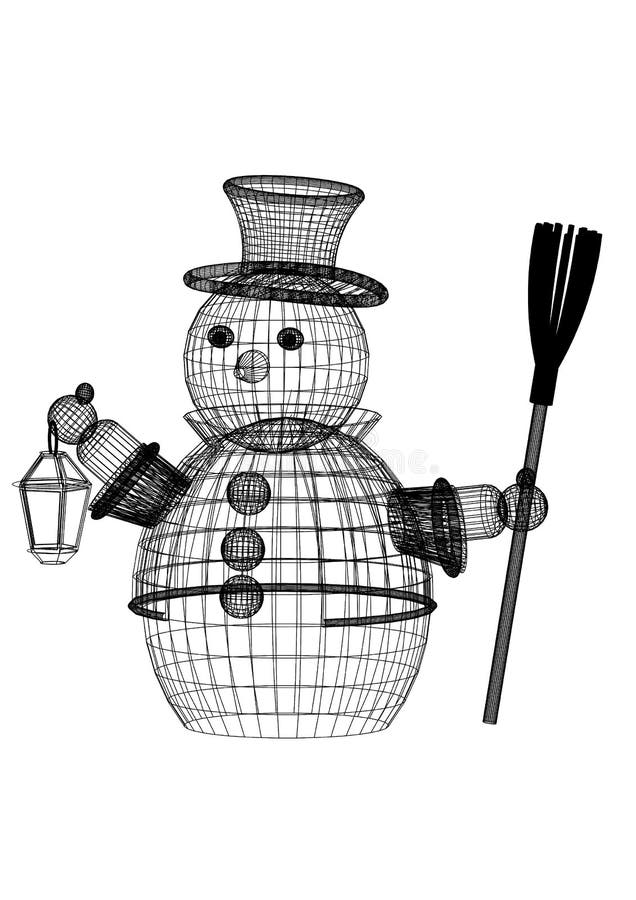 Snowman Blueprint Background Stock Illustration - Illustration of ...
