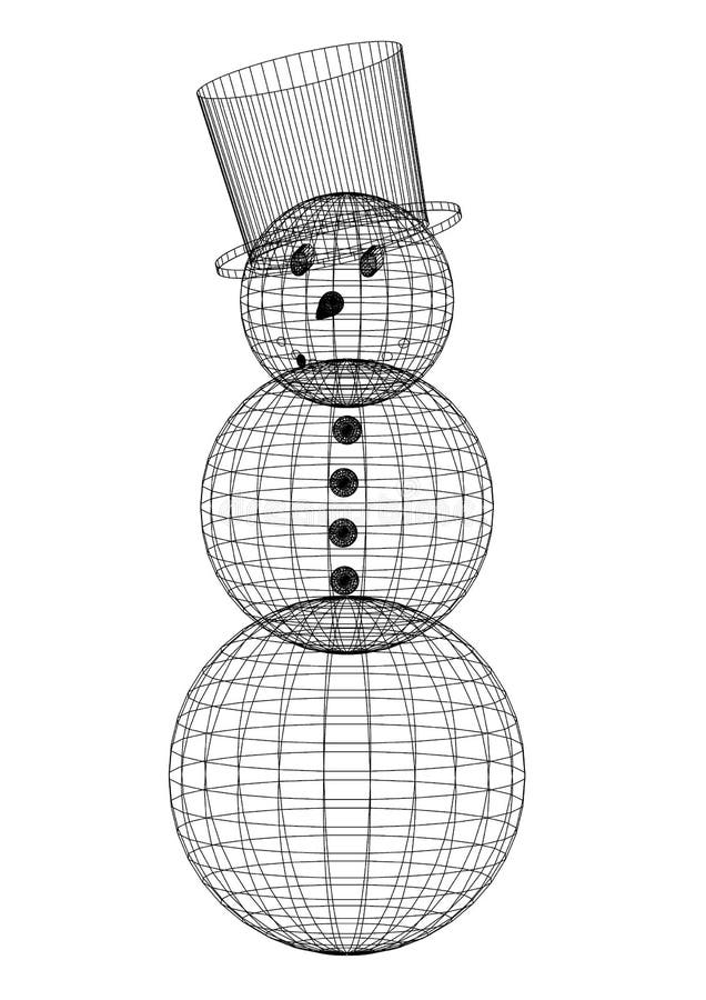 Snowman Blueprint Background - Isolated Stock Illustration ...