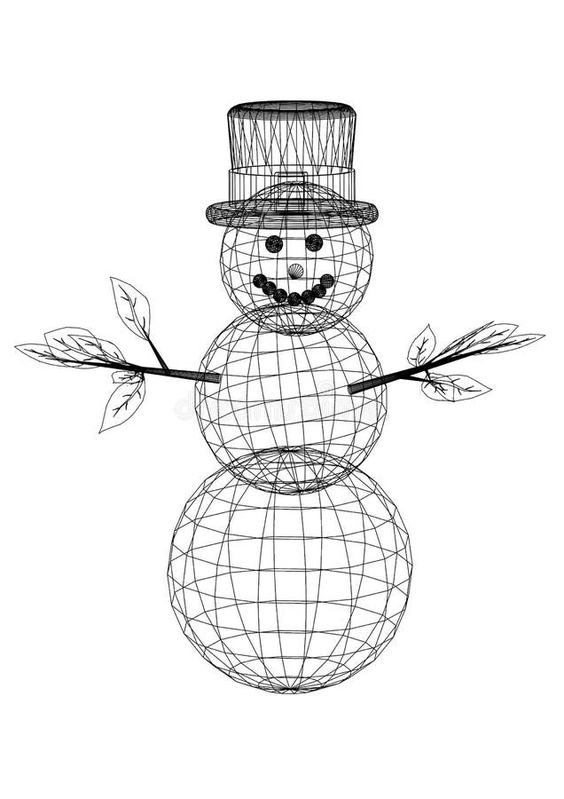 Snowman Blueprint Background Stock Illustration - Illustration of ...