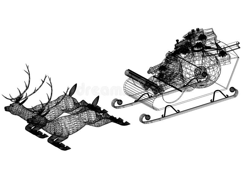 Santa Claus Blueprint - Isolated Stock Illustration - Illustration of ...