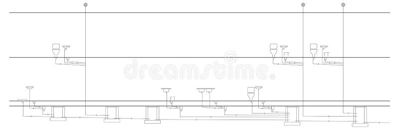 CAD Drawing Construction of Plumbing and Sewerage Single Line Diagram ...