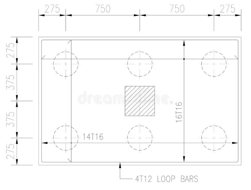 Plan and Sections of Pile Cap Design Drawing Shown Technical Drawing ...