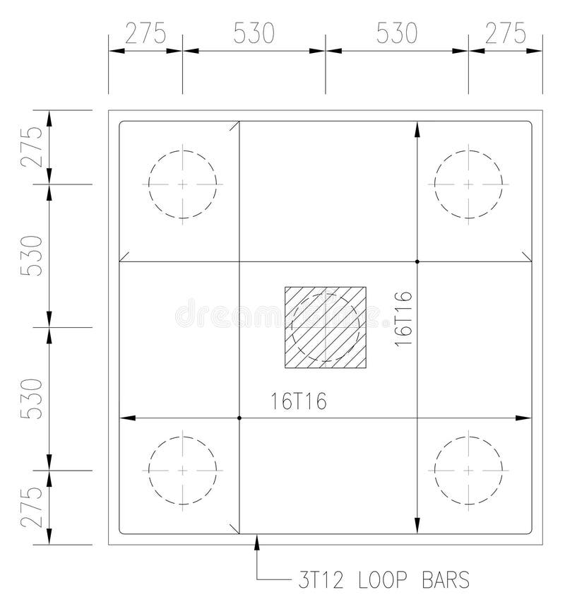 Plan and Sections of Pile Cap Design Drawing Shown Technical Drawing ...